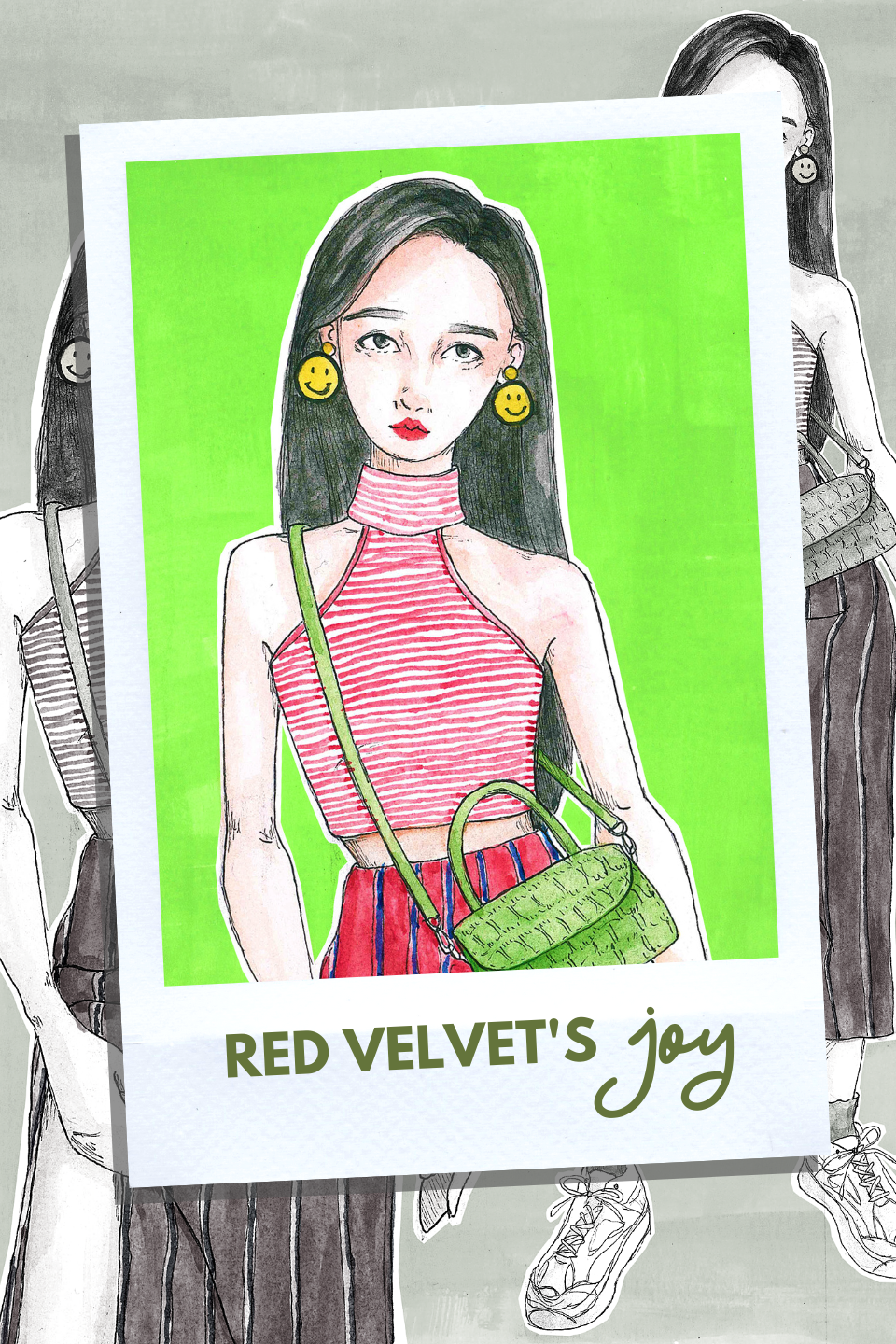 Red Velvet Joy’s Really Red, Stripy Outfit – THE YESSTYLIST